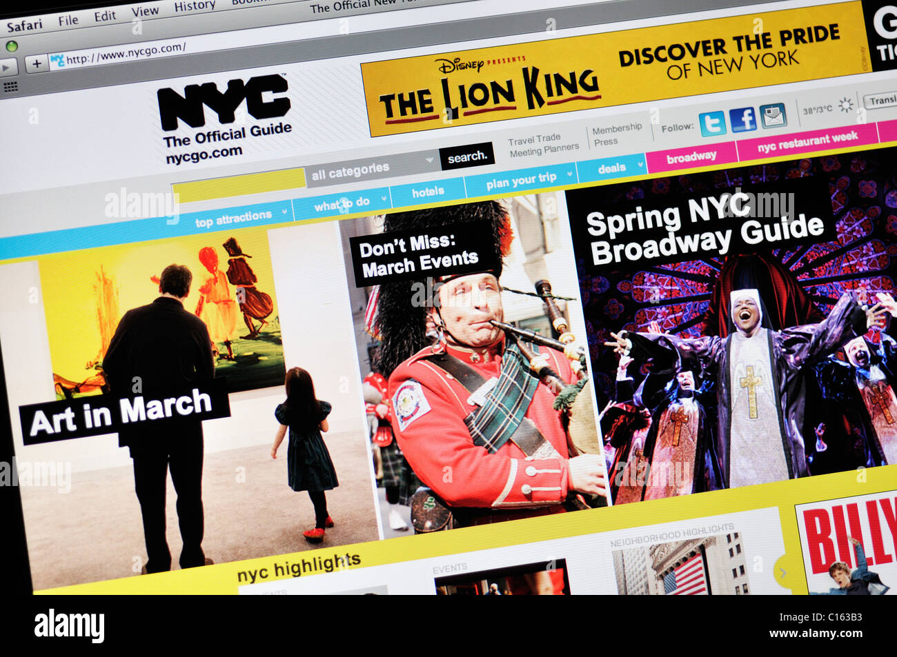 New York City official tourism website Stock Photo - Alamy