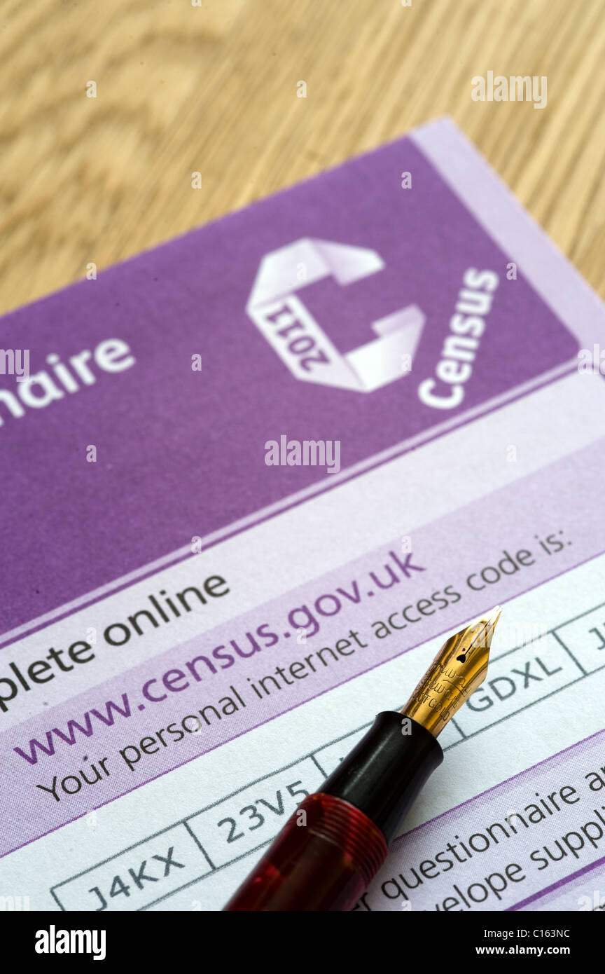 photograph of the 2011 census form with fountain pen Stock Photo - Alamy