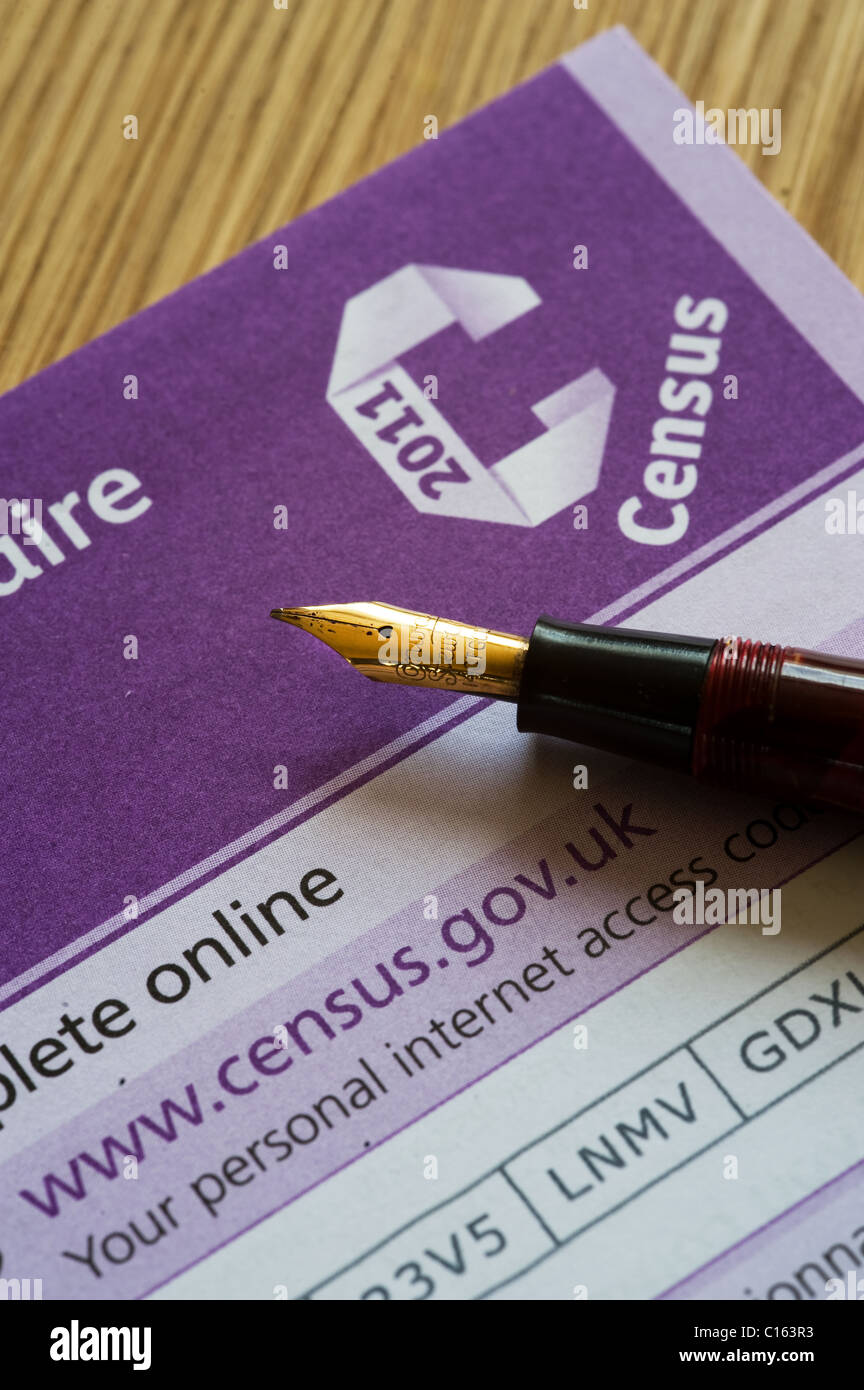 photograph of the 2011 census form with fountain pen Stock Photo - Alamy