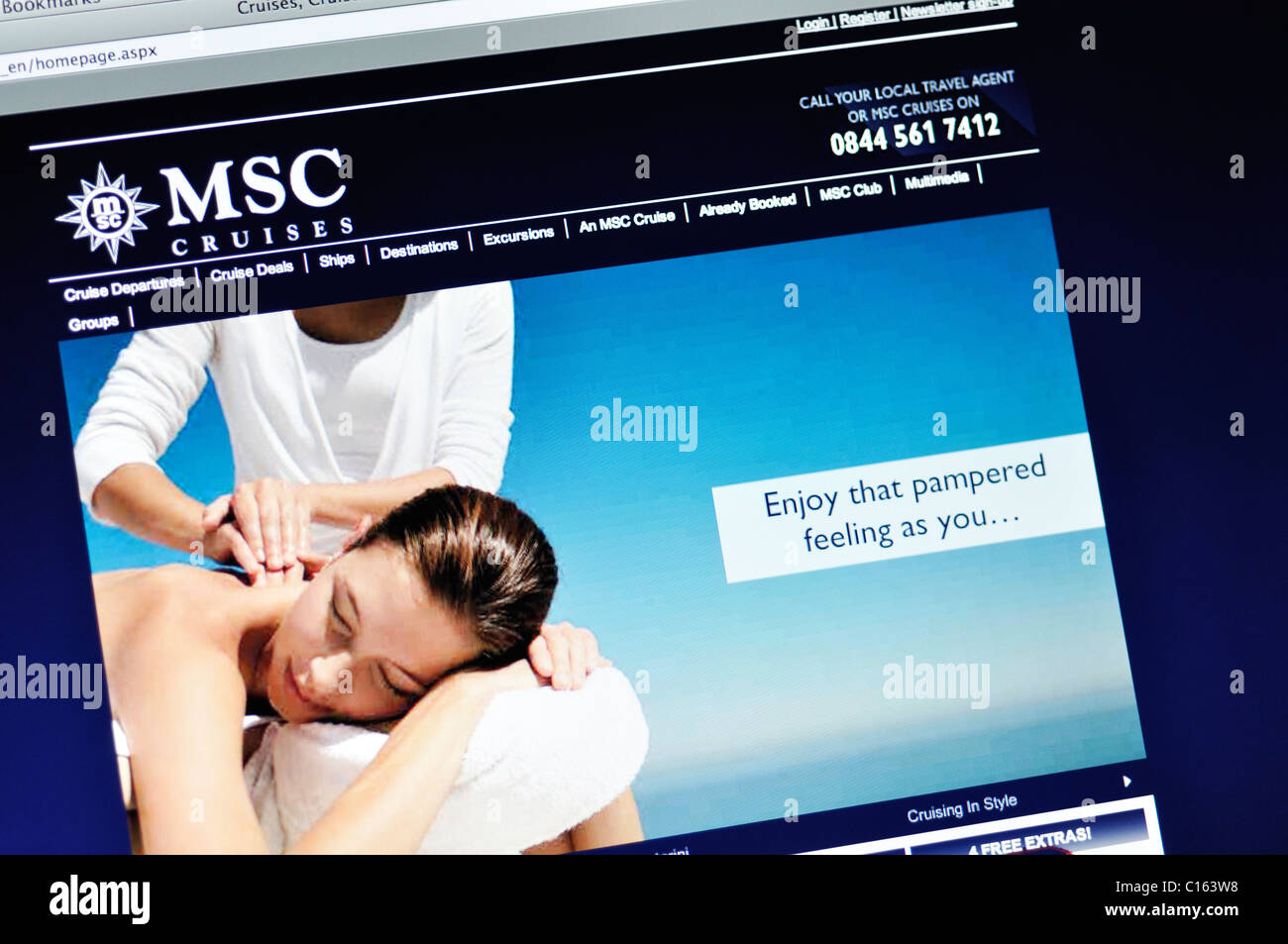 MSC Cruises website Stock Photo - Alamy