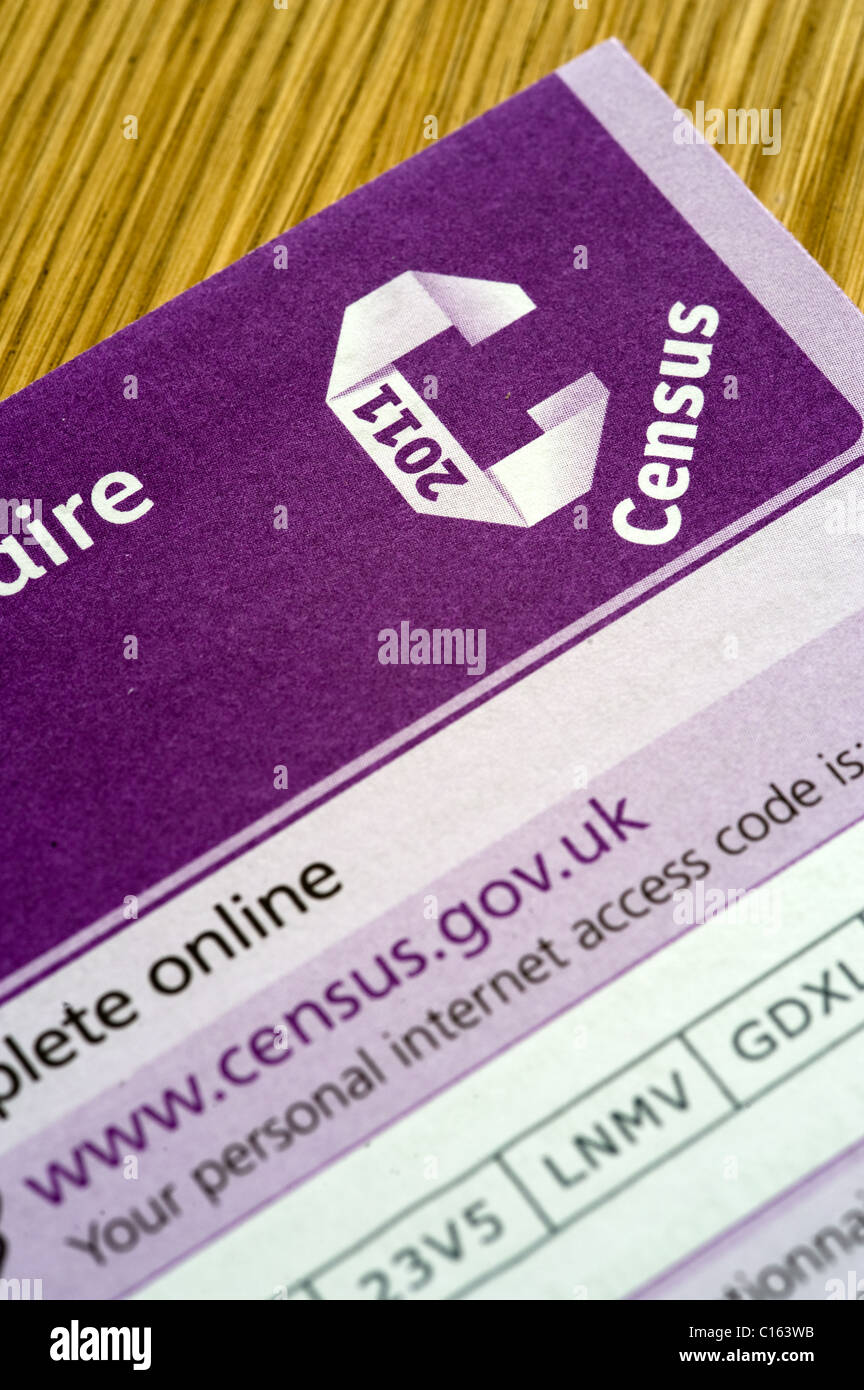 photograph of the 2011 census form for england Stock Photo - Alamy