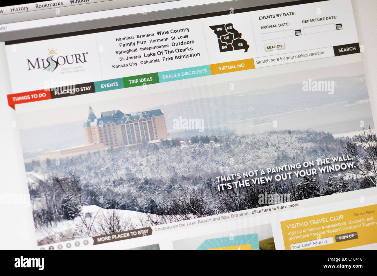 Missouri official state tourism website Stock Photo - Alamy