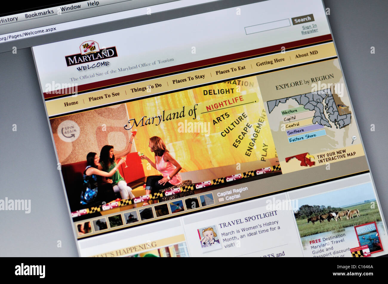 Maryland official state tourism website Stock Photo - Alamy