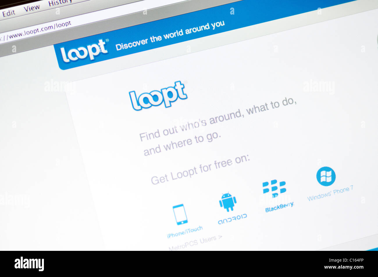 Loopt social networking website Stock Photo - Alamy