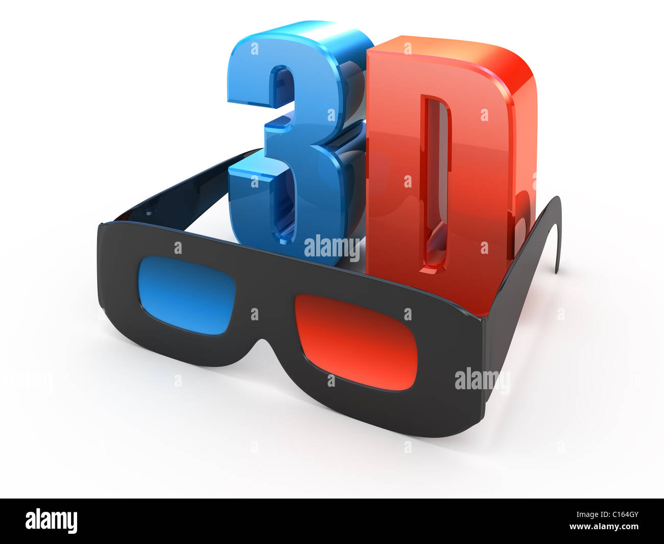 3d movie concept isolated on white Stock Photo - Alamy