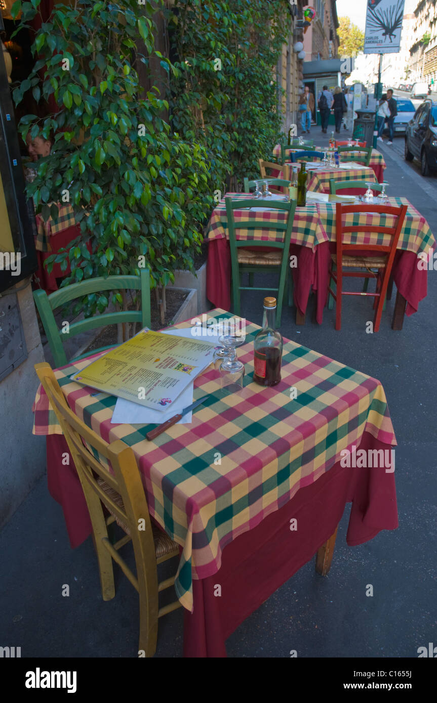 Restaurant tables Rome Italy Europe Stock Photo - Alamy