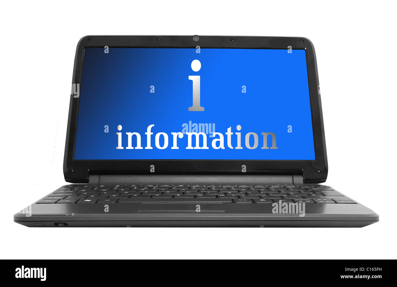 Information on a blue laptop screen Stock Photo - Alamy