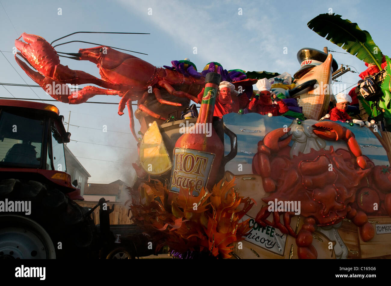 Krewe of Bacchus float in the staging area during Mardi Gras 2011 Stock ...