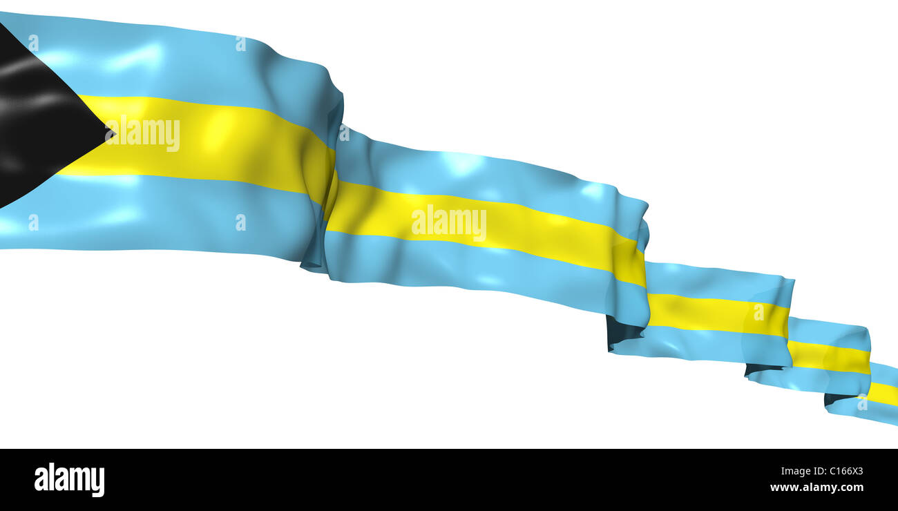 Bahamas ribbon flag isolated on white Stock Photo - Alamy