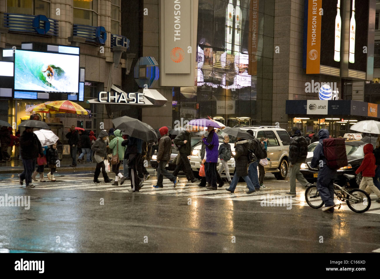 Manhattan crosswalk people crowds times square city urban pedestrians ...