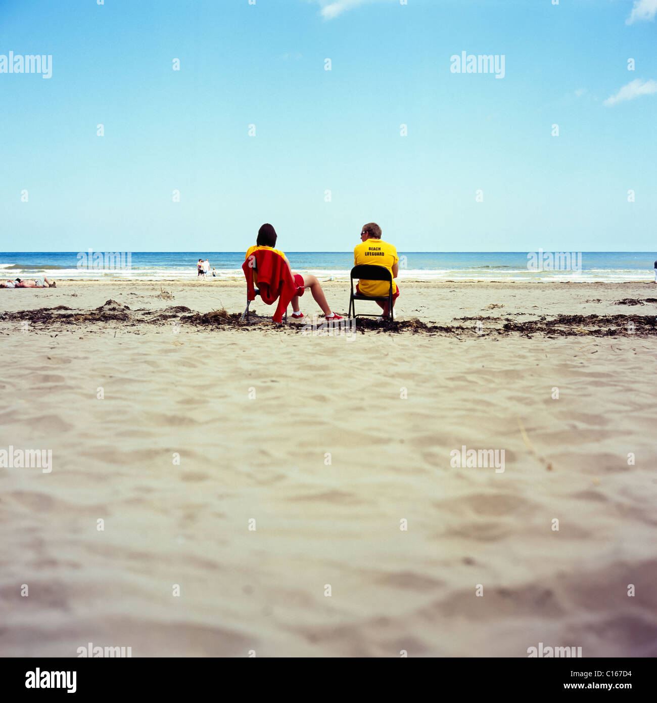 Two Beach Lifeguards on watch, West Sands St Andrews Stock Photo - Alamy