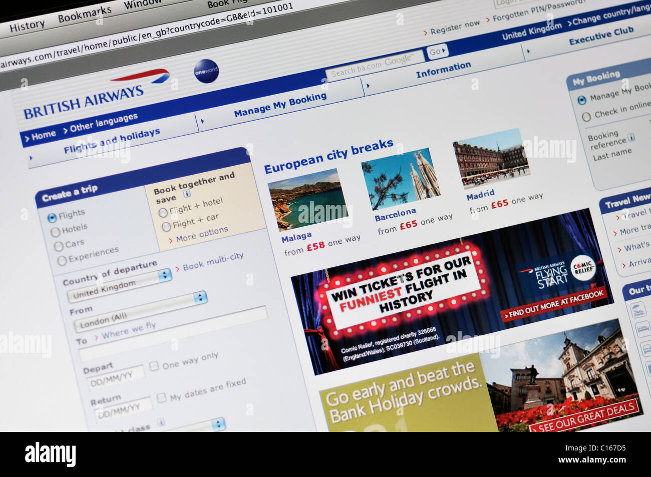 British airways screen hi-res stock photography and images - Alamy