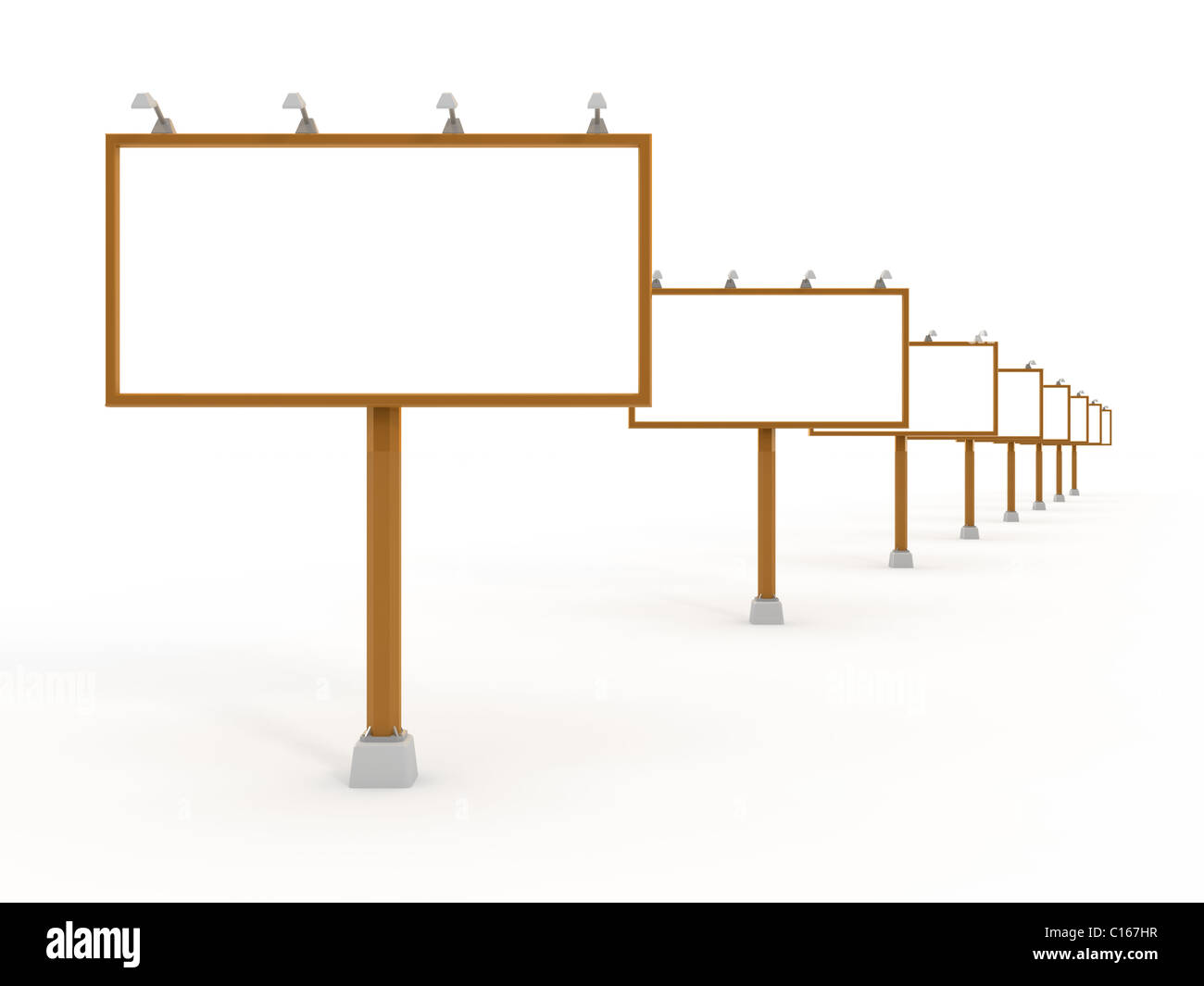Many outdoor billboards isolated on white Stock Photo - Alamy