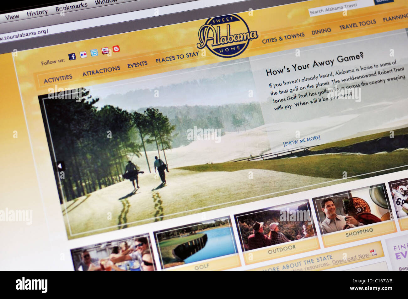 Alabama official state tourism website Stock Photo - Alamy