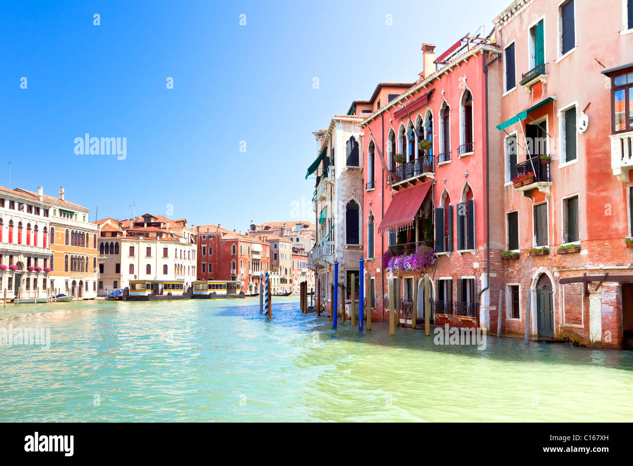 Palaces on Grand Canal Venice Italy. Vibrant color summer shot. another ...
