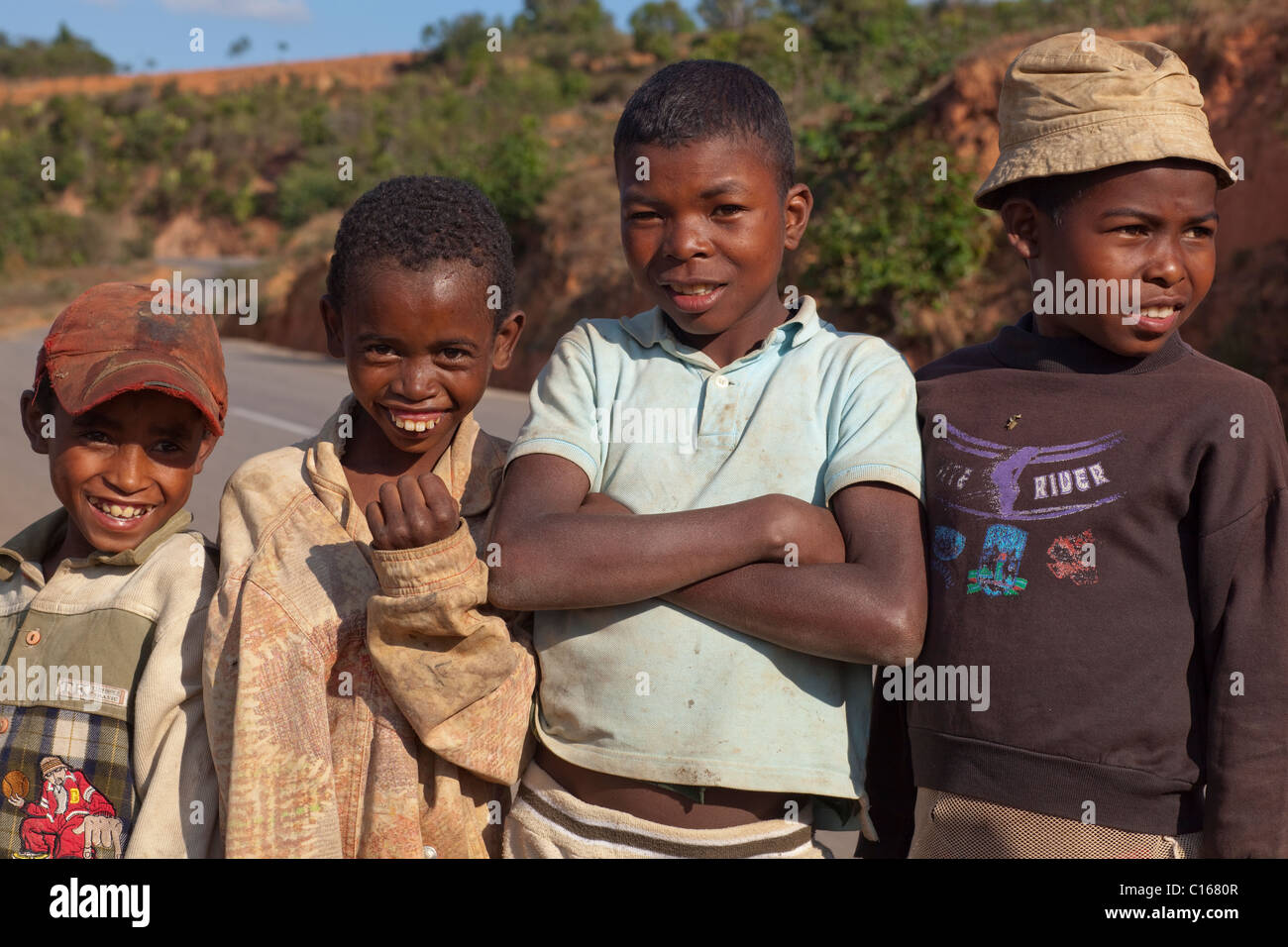 Young lads. Boys. Near Fianarantsoa. Southern Madagascar Stock Photo ...