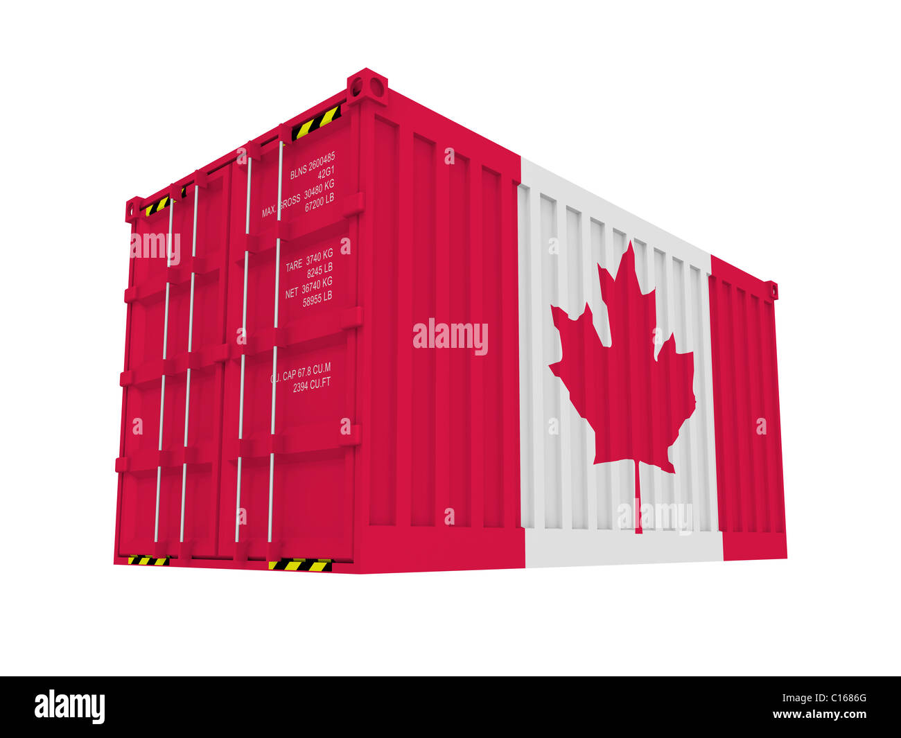 Canadian cargo container isolated on white Stock Photo - Alamy