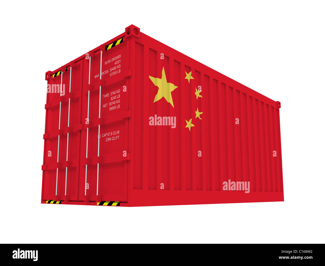 Chinese cargo container isolated on white Stock Photo - Alamy