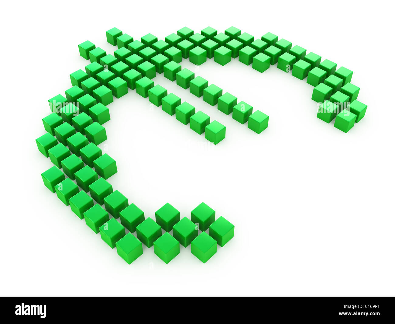 Green Euro sign from cubes isolated on white Stock Photo - Alamy
