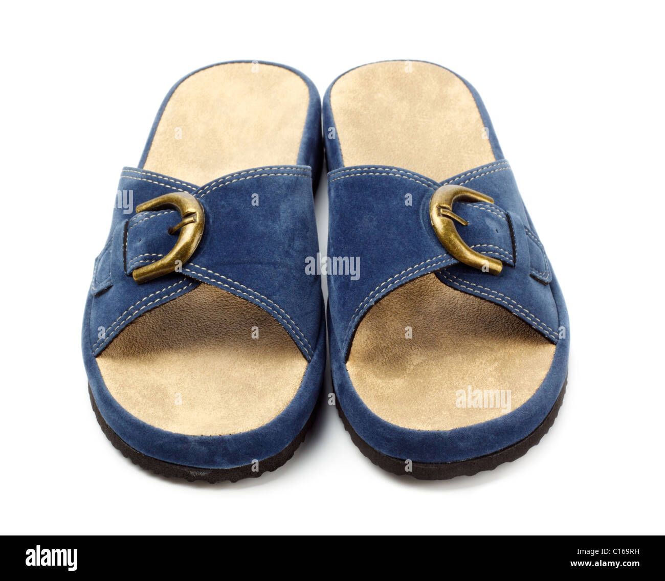blue slippers isolated on white Stock Photo - Alamy