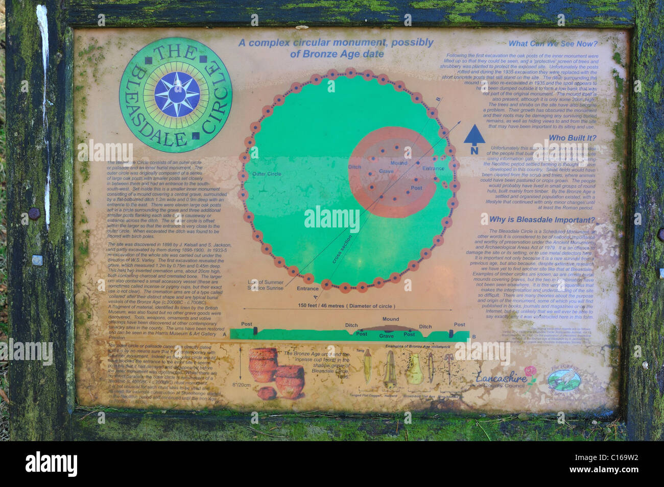 Information board to the Bleasdale circle, a timber circle in the ...
