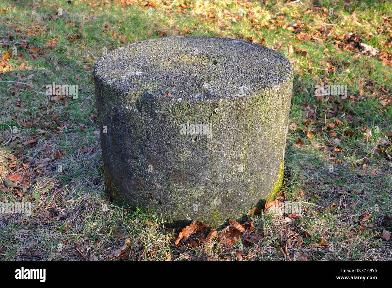 A stone post placed on the site of the original oak post at the ...
