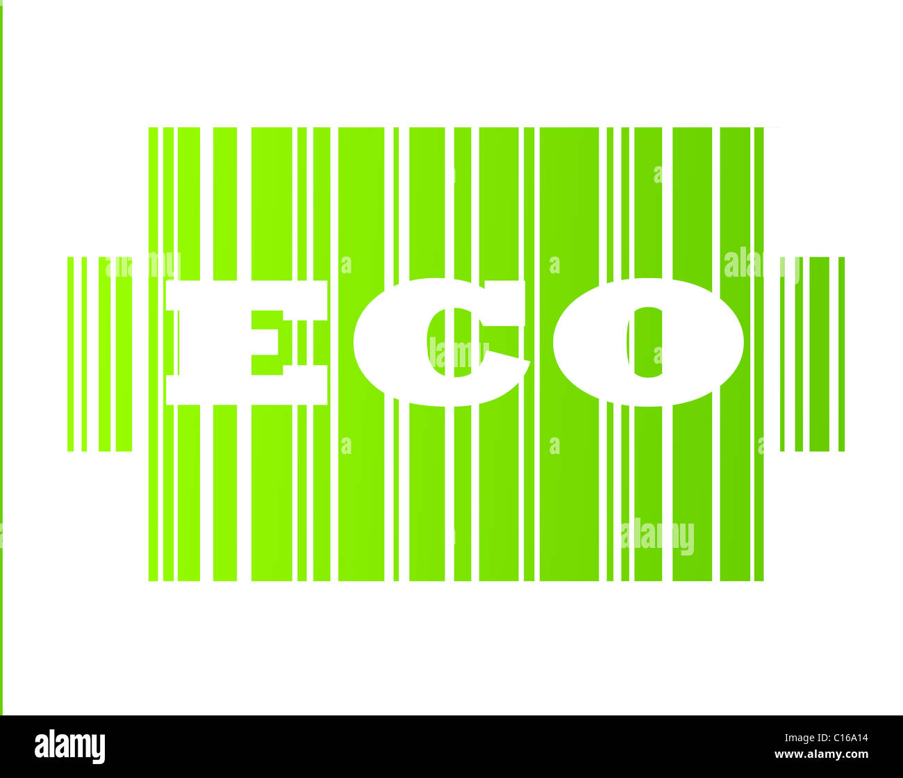 Green eco bar code isolated on white background Stock Photo - Alamy
