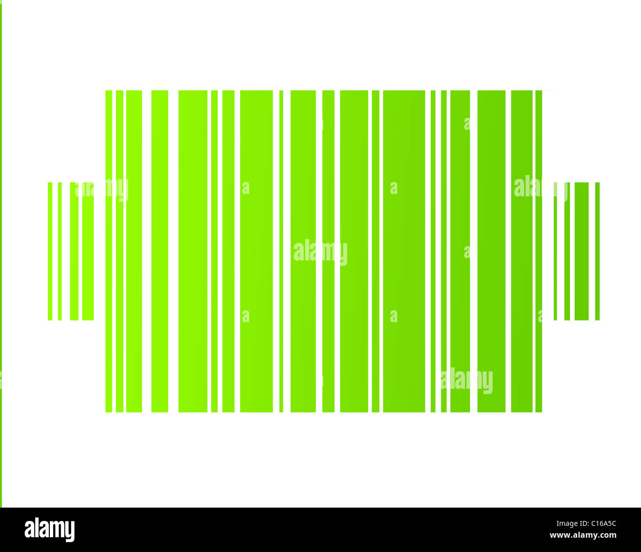 Green eco bar code isolated on white background Stock Photo - Alamy