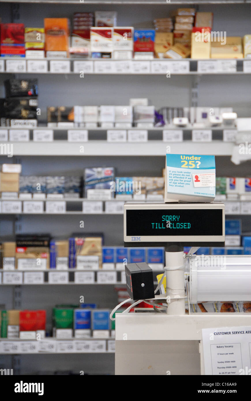 Cigarette display behind shop counter hi-res stock photography and ...
