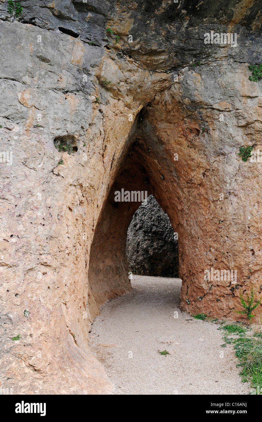 Tunnel, crevice, pathway, la ciudad encantada, the enchanted city, rock ...