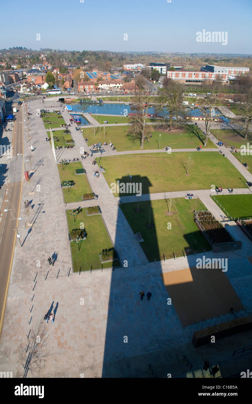 View of Waterside and the canal basin from the observation tower at the ...