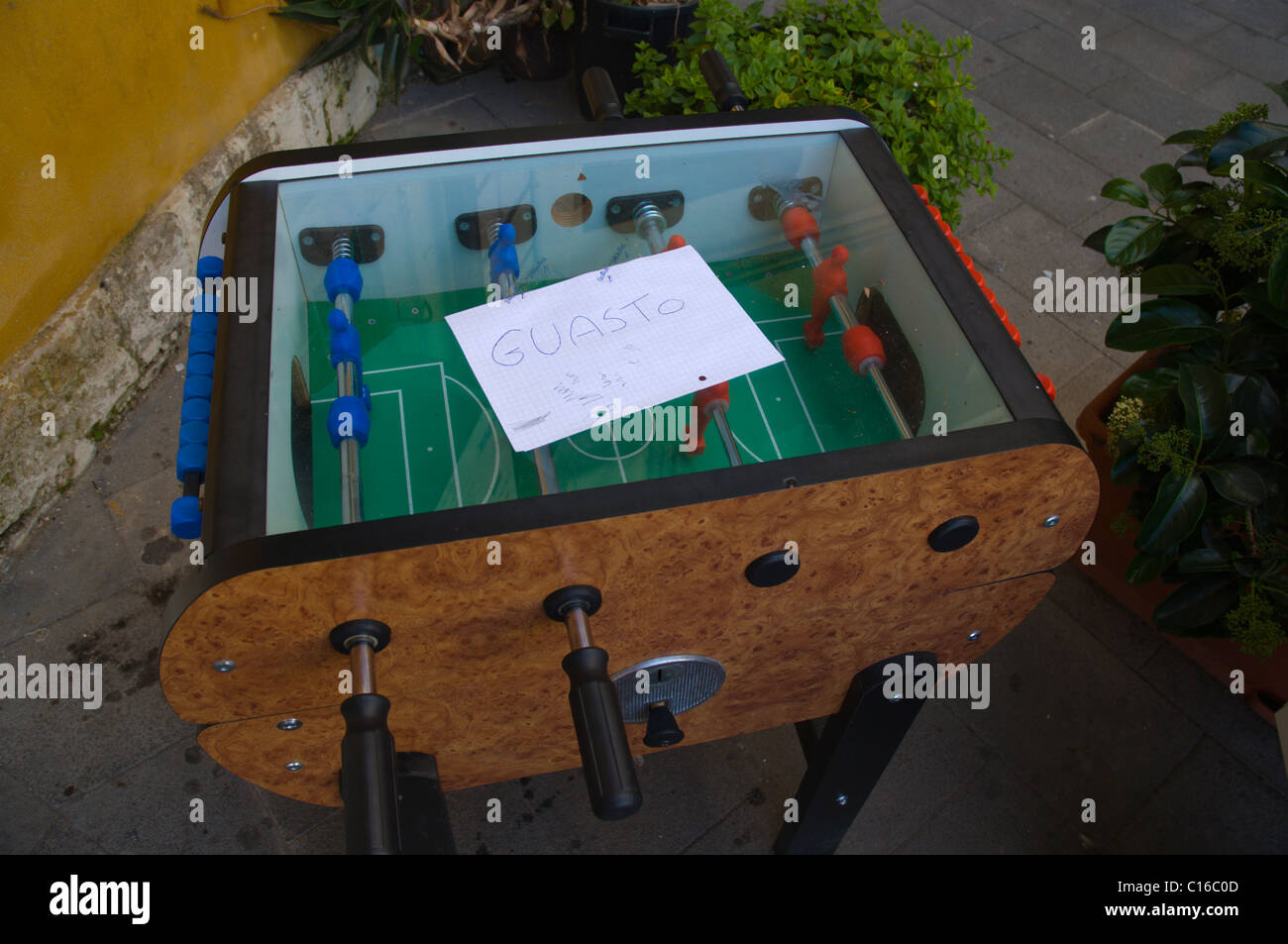 Broken table football table for children Syracuse Sicily Italy Europe ...