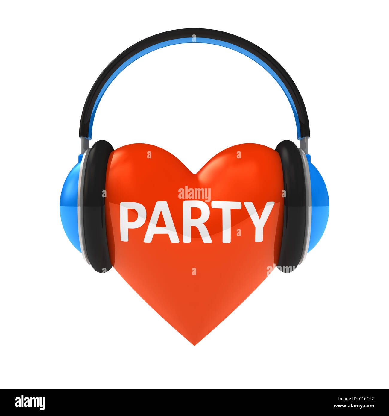 Headphones heart concept love Cut Out Stock Images & Pictures - Alamy