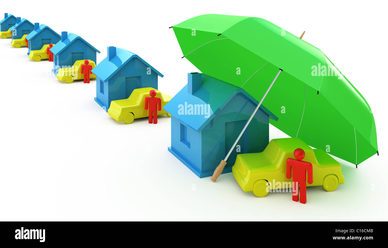 Insurance concept isolated on white Stock Photo - Alamy
