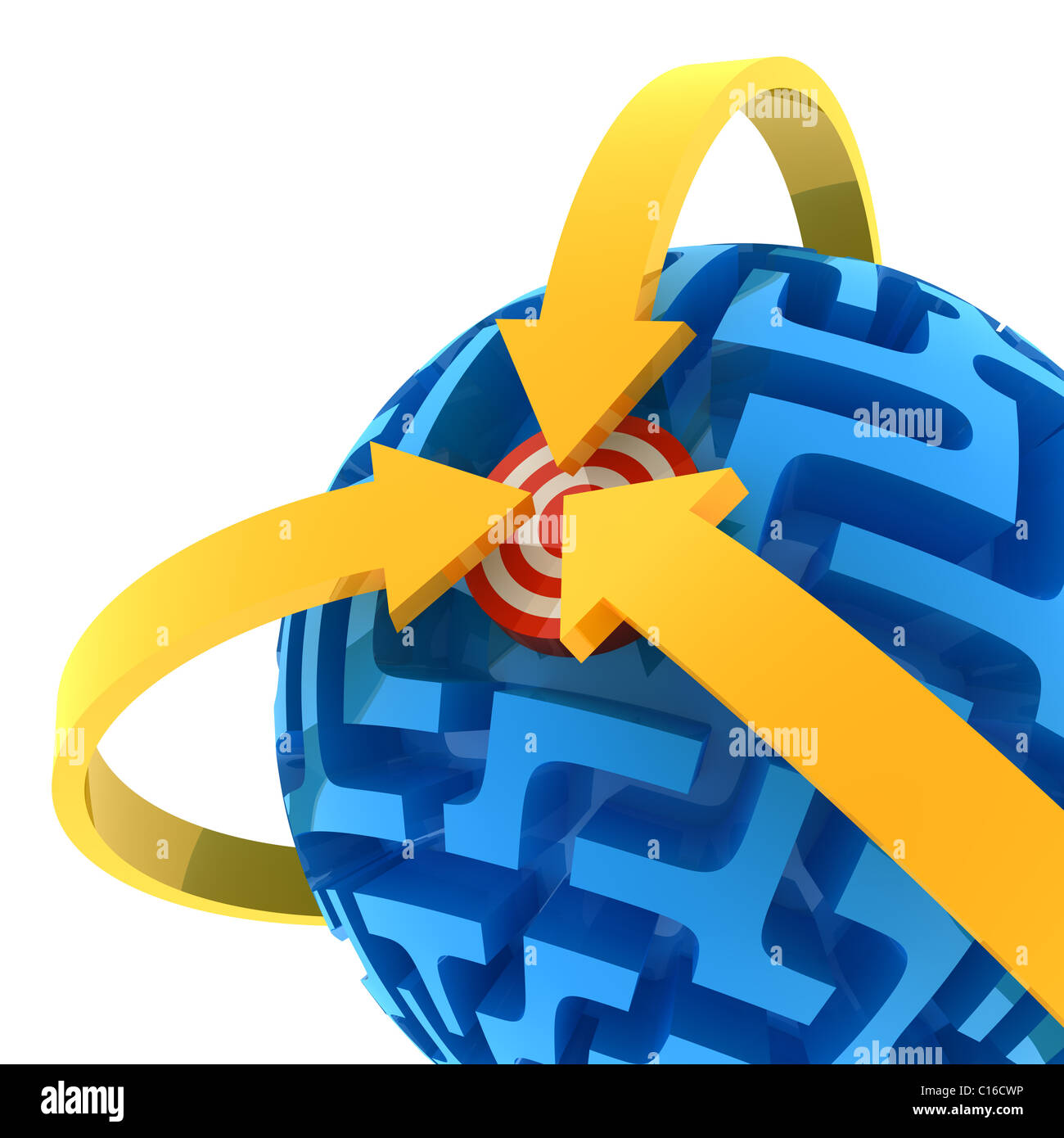Maze puzzle solved Stock Photo - Alamy