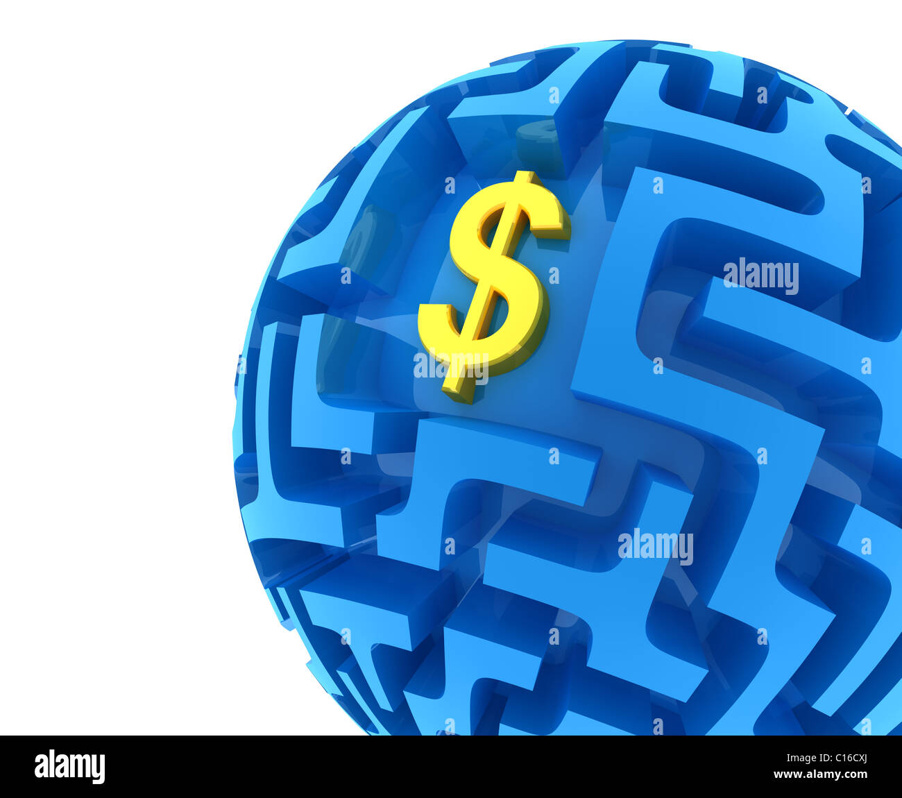 Dollar puzzle. Money Sphere Maze Stock Photo - Alamy