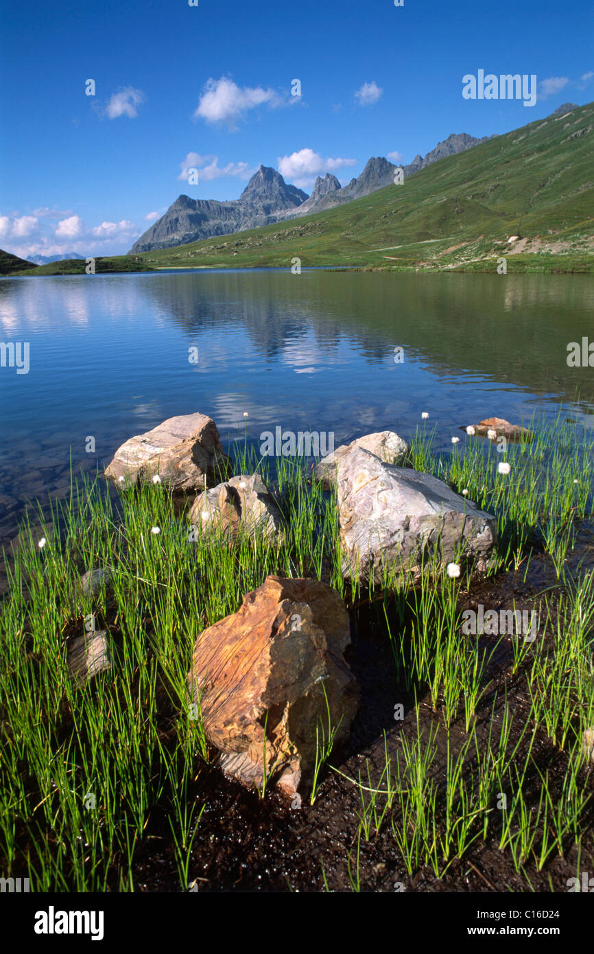 Lake Scheidsee, Verwall Alps, Galtuer, North Tirol, Austria, Europe ...