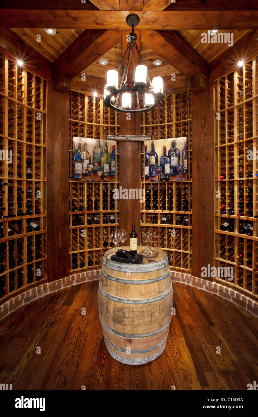 Wine cave in a private home Stock Photo - Alamy
