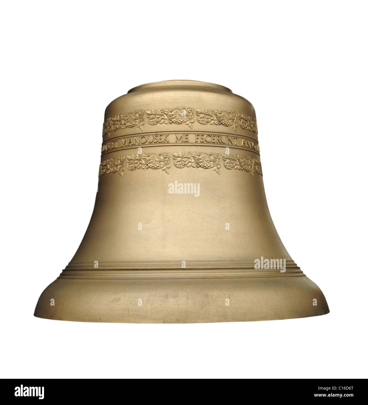 Ornate church bell isolated on white background Stock Photo - Alamy