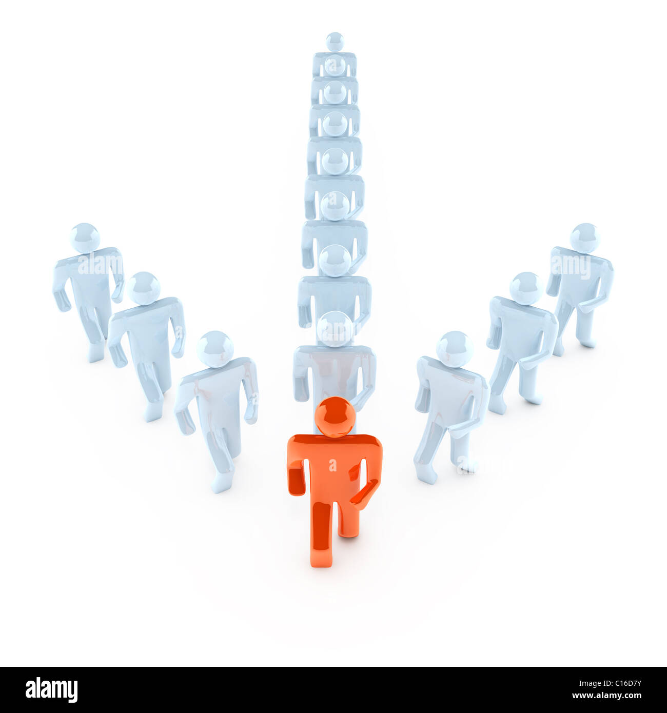 People walking forward. 3d concept isolated on white Stock Photo - Alamy