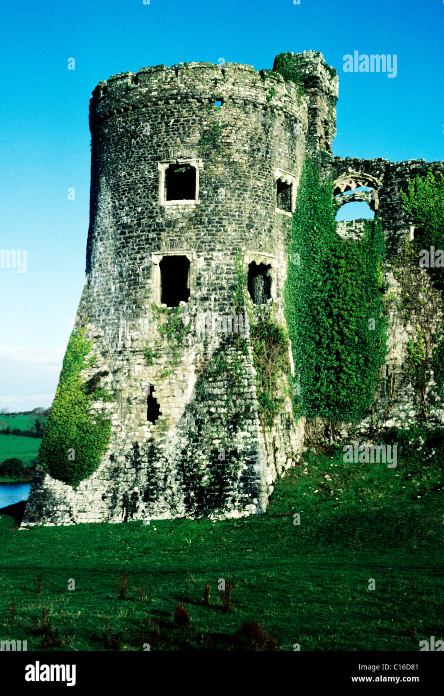 Carew Castle, Wales Welsh medieval castles tower towers UK Stock Photo ...
