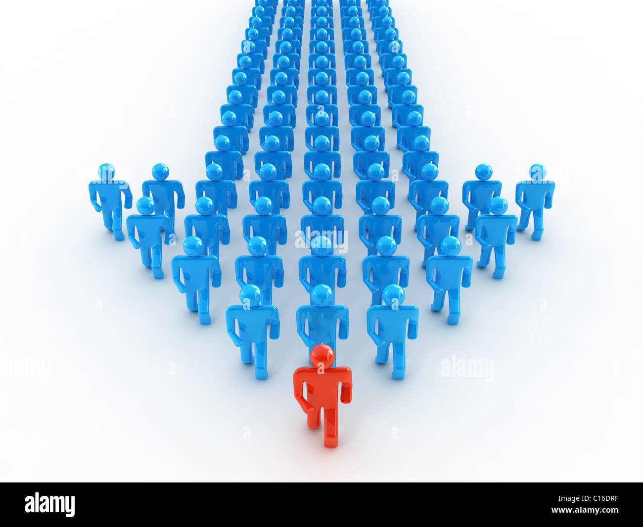 Leader walking forward isolated on white Stock Photo - Alamy