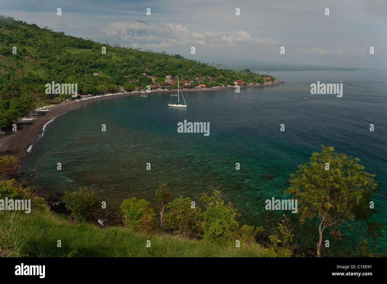 Beautiful Jemeluk Bay in the Amed area of east Bali, Indonesia, is a ...