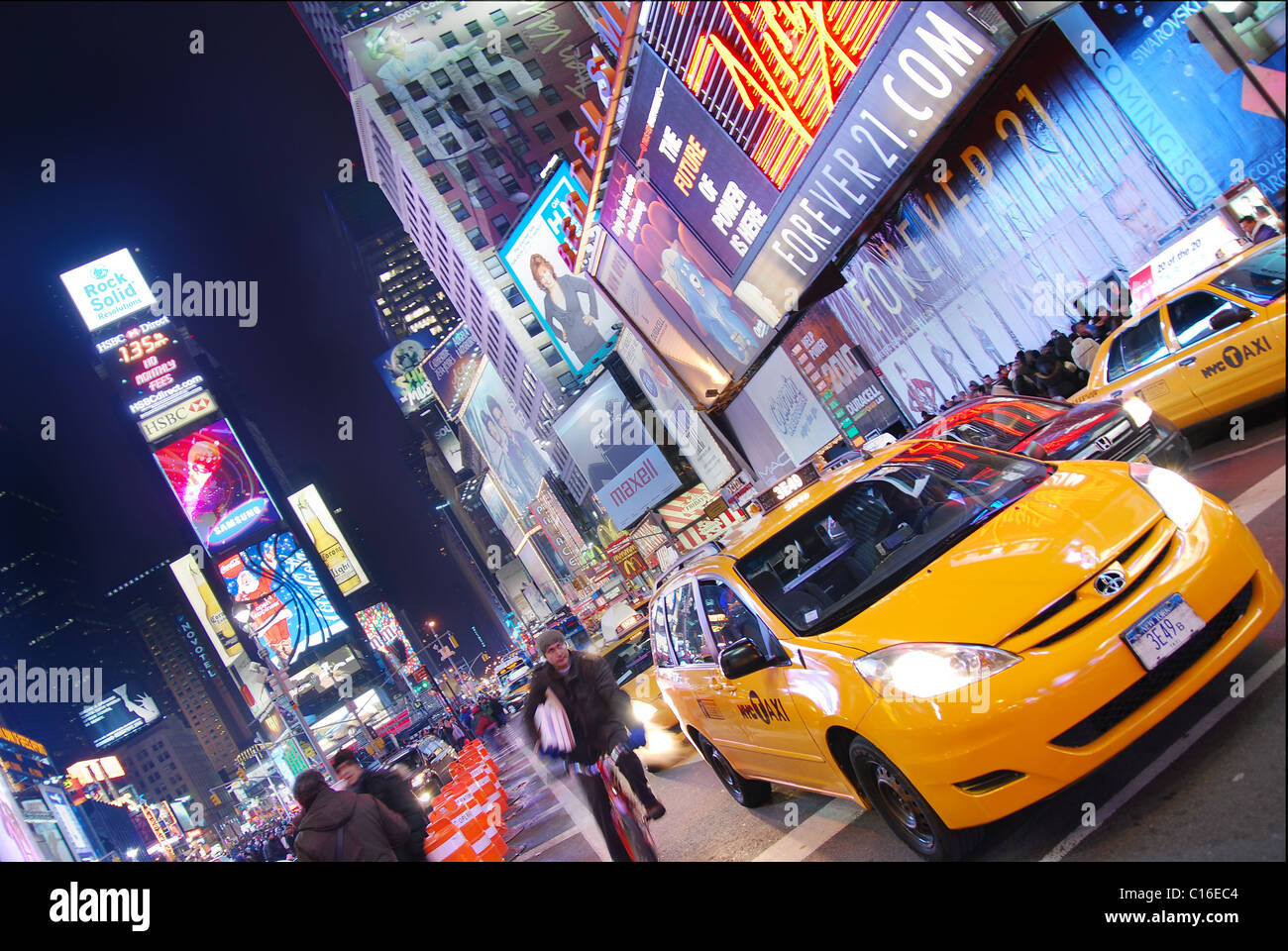 Times Square, featured with Broadway Theaters and animated LED signs ...