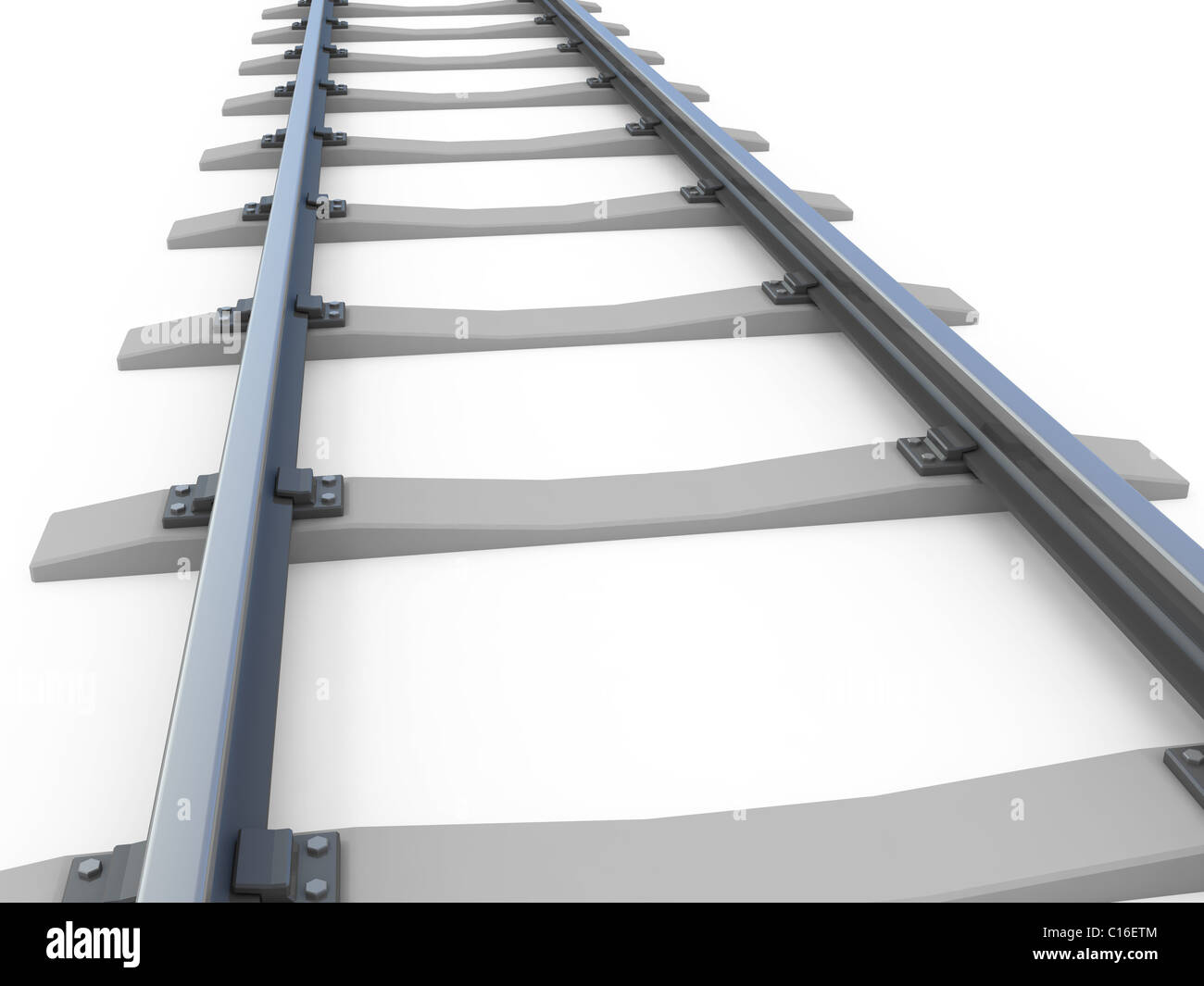 Railway isolated on white Stock Photo - Alamy