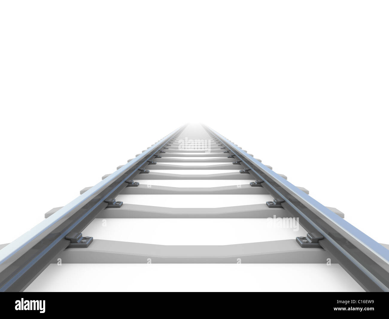 Railway isolated on white Stock Photo - Alamy