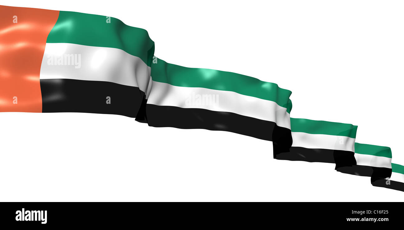 United Arab Emirates ribbon flag isolated on white Stock Photo - Alamy