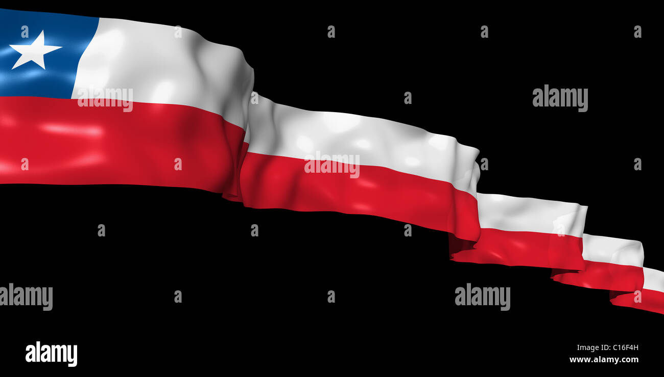 Chile ribbon flag isolated on black Stock Photo - Alamy