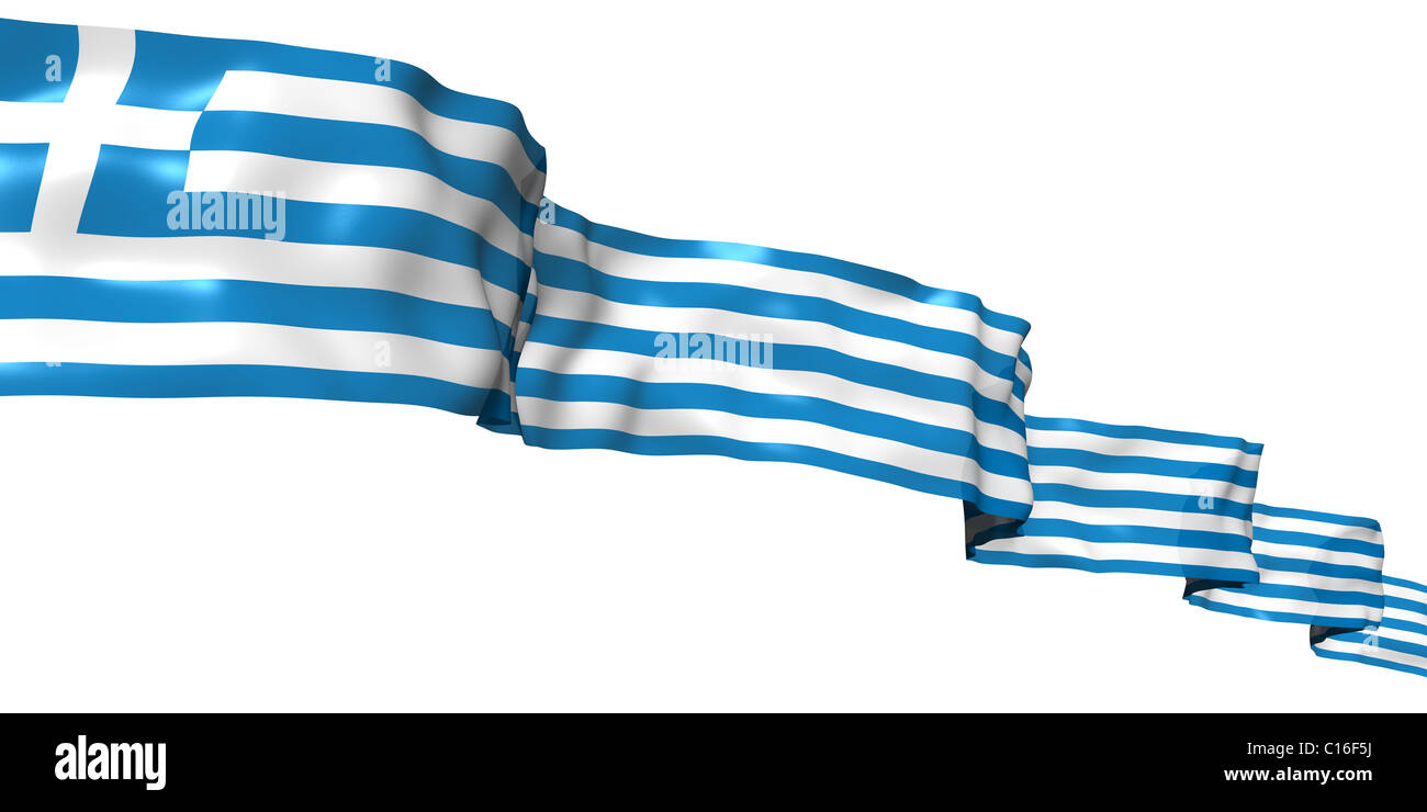 Greece ribbon flag isolated on white Stock Photo - Alamy