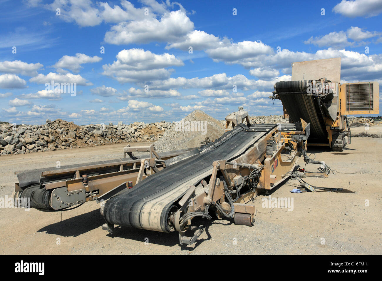 Conveyor belt for the mine-machine, building site on the Berlin ...